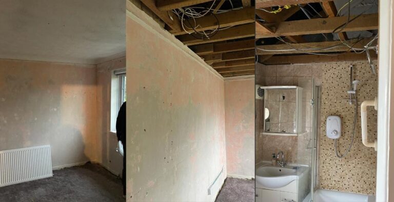 Asbestos Ceiling Removal in Bedroom and Bathroom