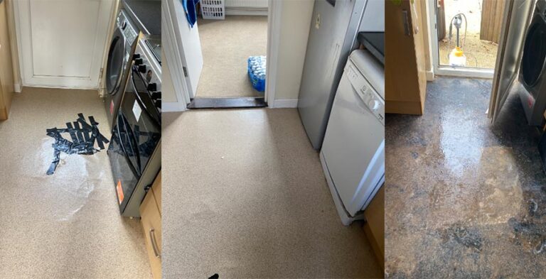 Removal of Asbestos Kitchen Floor Tiles and Vinyl in Gosport