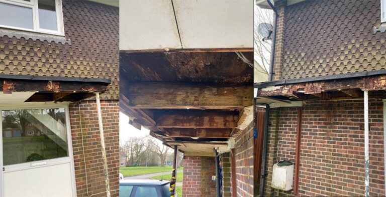 Removal of Asbestos Porch Canopy in Fareham | Meyer Southern Ltd